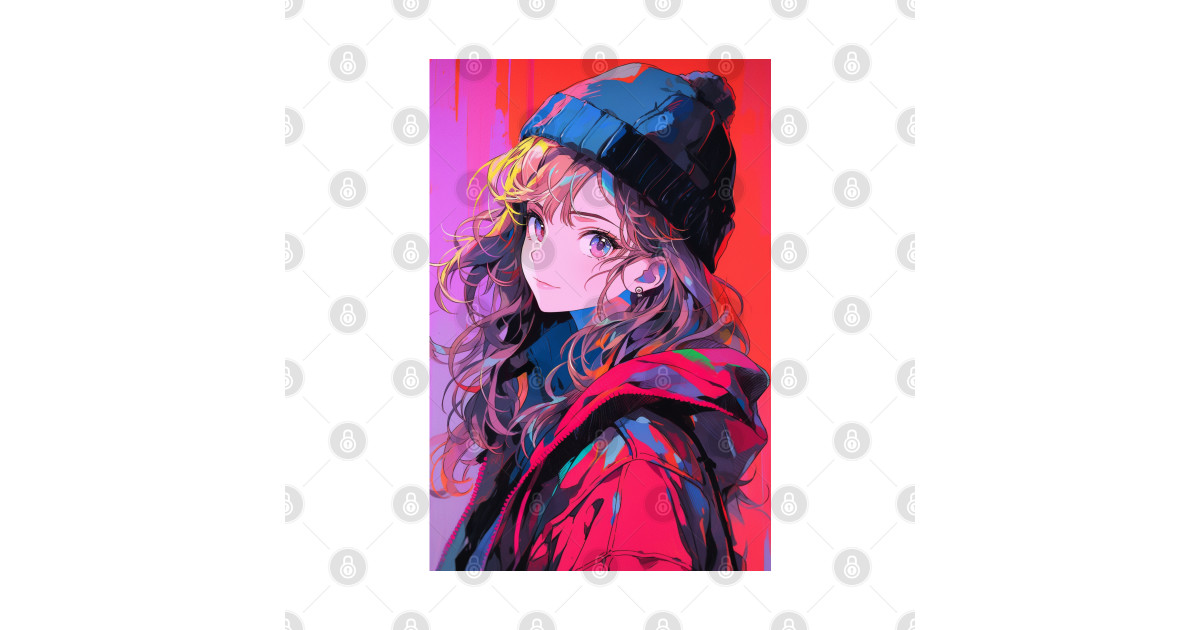 Cute Anime Girl Wearing Beanie Anime Girls T Shirt Teepublic