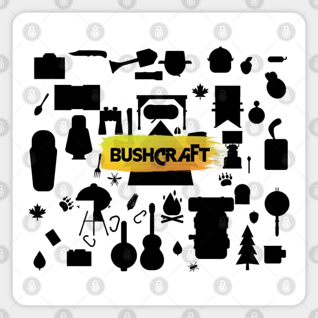 Bushcraft collage - Bushcraft - Sticker | TeePublic