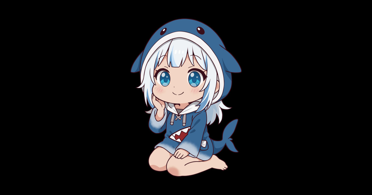 Chibi Gawr Gura – Cute Hololive Shark Girl Art - Gawr Gura - Sticker ...