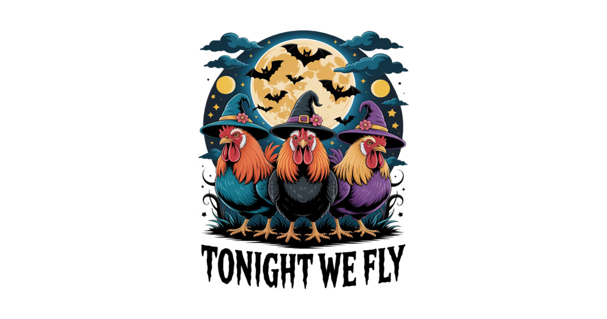 Tonight We Fly Witch Chicken Halloween Costume - Halloween - T-Shirt ...