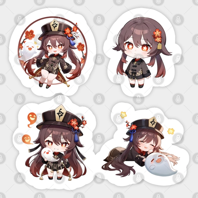 Sticker Pack for Genshin Impact Fans. Cute Hu Tao - Hu Tao - Sticker ...