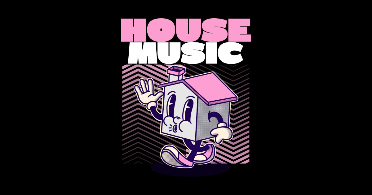 HOUSE MUSIC - character (pink) - House Music - Sticker | TeePublic