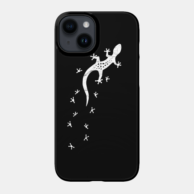 Retro Lizard Drawing With Tracks | Leopard-Gecko - Gecko - Phone Case ...