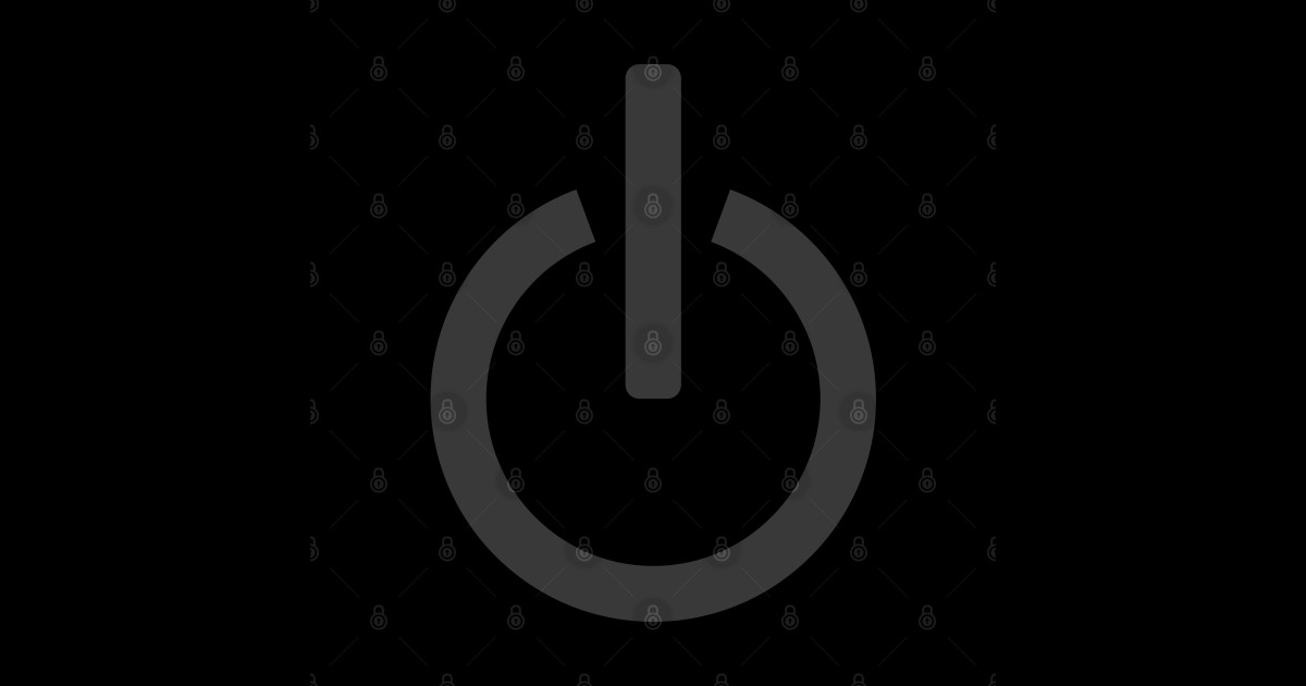 Black Power Button - Power Button - Sticker | TeePublic