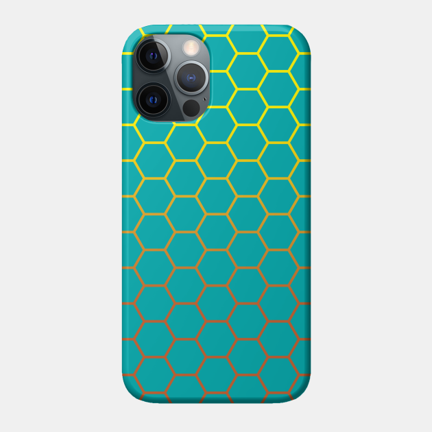 Ocean Hex Grid Pattern - Teal - Phone Case | TeePublic