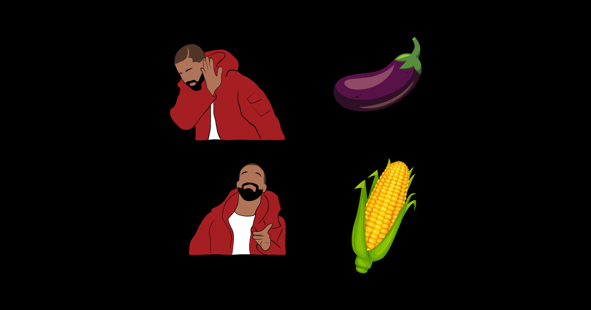 Corn Meme Eggplant Emoji - Its Corn - Sticker | TeePublic