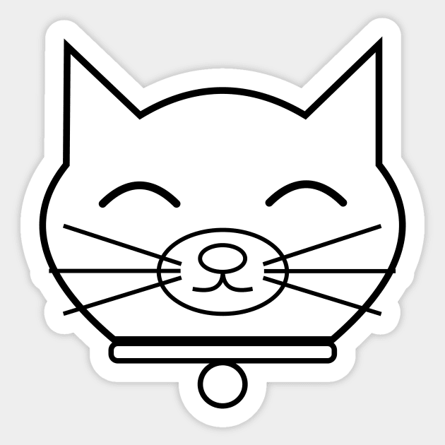 Cat Face Line Art - Cat Face - Sticker | TeePublic