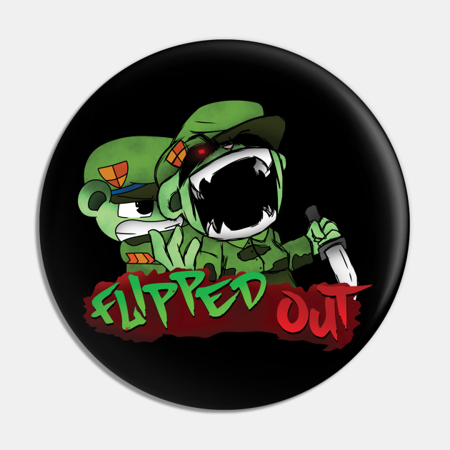 Fnf Htf Flippy Vs Fliqpy Graffiti Flippy Pin Teepublic
