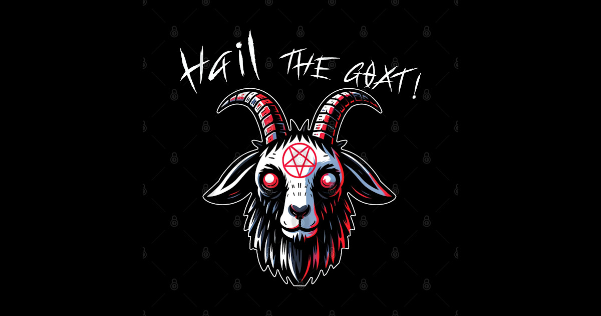 Hail the Goat - Metal Goat Head Design - Goat - Sticker | TeePublic