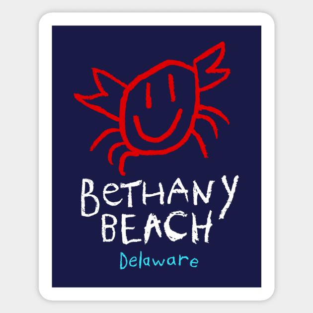Bethany Beach Happy Crab - Bethany Beach - Sticker | TeePublic