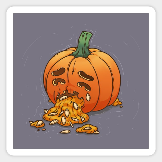 pumpkin vomiting design