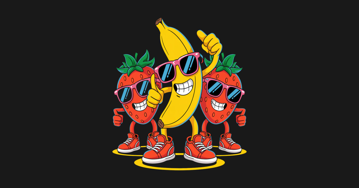 Dabbing Yellow Banana & Strawberry Fruit Dab Dancing - Dabbing Yellow ...