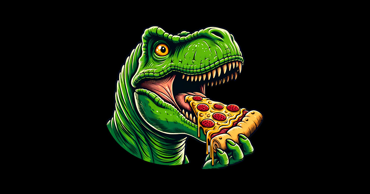 Funny Pizza T rex Dinosaur, Pizza Lover - Dinosaur - Sticker | TeePublic