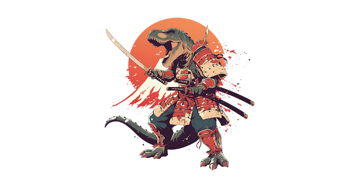 samurai dinosaur - Samurai Dinosaur - T-Shirt | TeePublic