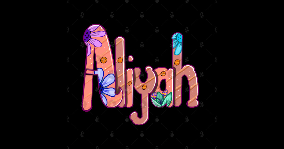 Aliyah popular girls and women first name in peach and brown ...