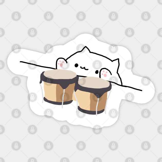 BONGO CAT BONGOS SAD JAPANESE ANIME AESTHETIC - Bongo Cat - Sticker ...