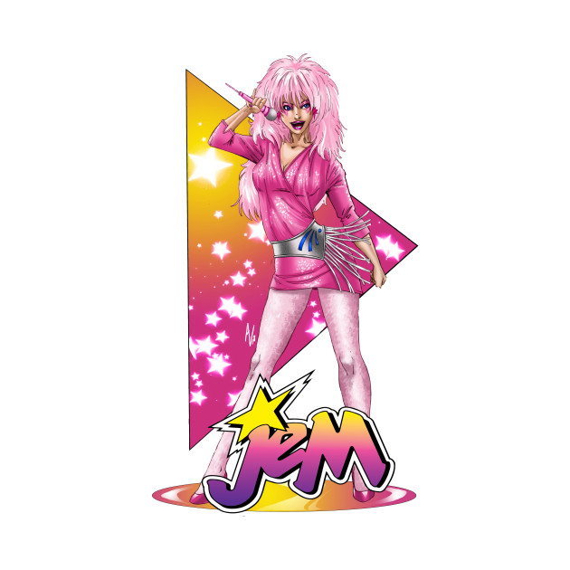 Jem with logo - Jem And The Holograms - T-Shirt | TeePublic