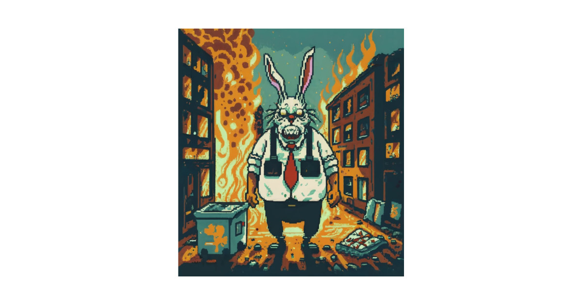 pixel art rabbit in Apocalypse - Pixel Art - T-Shirt | TeePublic