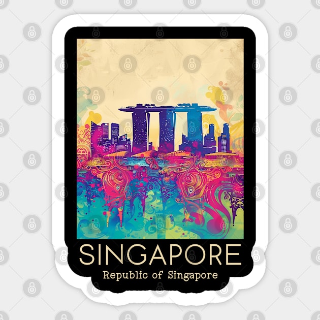 A Travel Illustration of Singapore - Republic of Singapore - Singapore ...