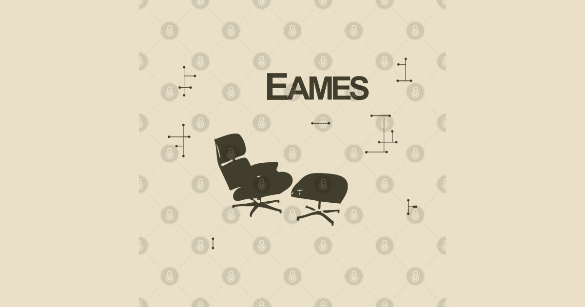 Eames lounge chair and deco wall pattern - Eames Lounge Chair - T-Shirt ...
