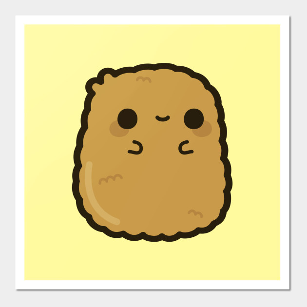 Cute chicken nugget - Chicken Nugget - Wall Art | TeePublic