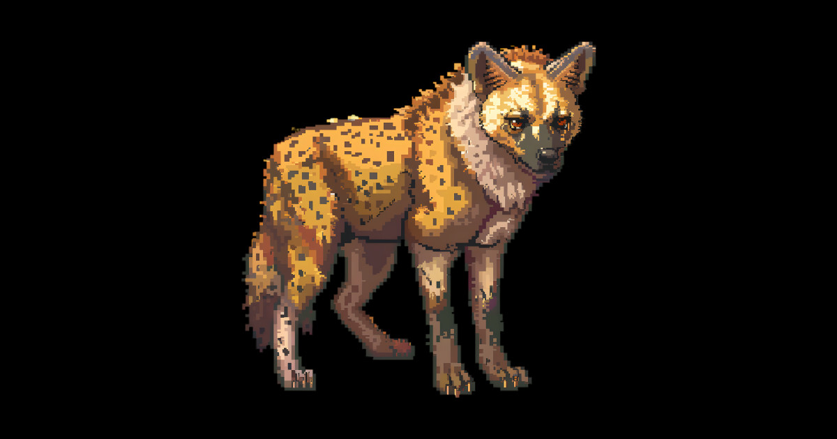 Pixel Hyena - Hyena - Sticker | TeePublic