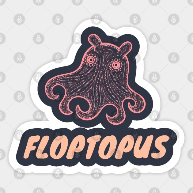 Floptopus- Funny Flapjack Octopus Design - Flapjack Octopus - Sticker ...