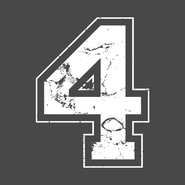 Number 4 Four White Jersey Sports Athletic Player - Jersey Number 4 - T ...