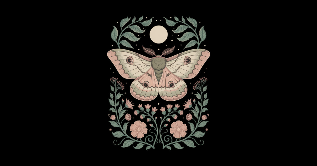 Cottagecore Moth Fairycore Aesthetic Goth - Moth Fairycore - Sticker ...