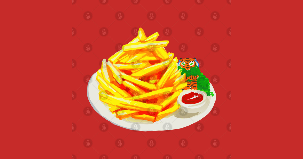 Tiger and Fries - Fries Lover - T-Shirt | TeePublic