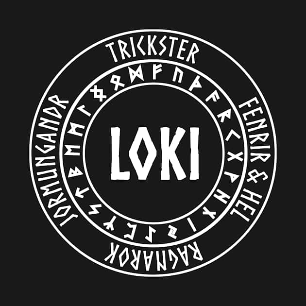 Loki Norse God with Runes - Loki - T-Shirt | TeePublic