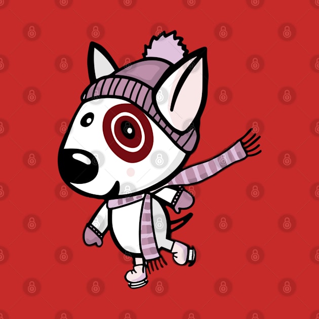 Cute Bullseye Winter Dog Team Member - Target - T-Shirt | TeePublic