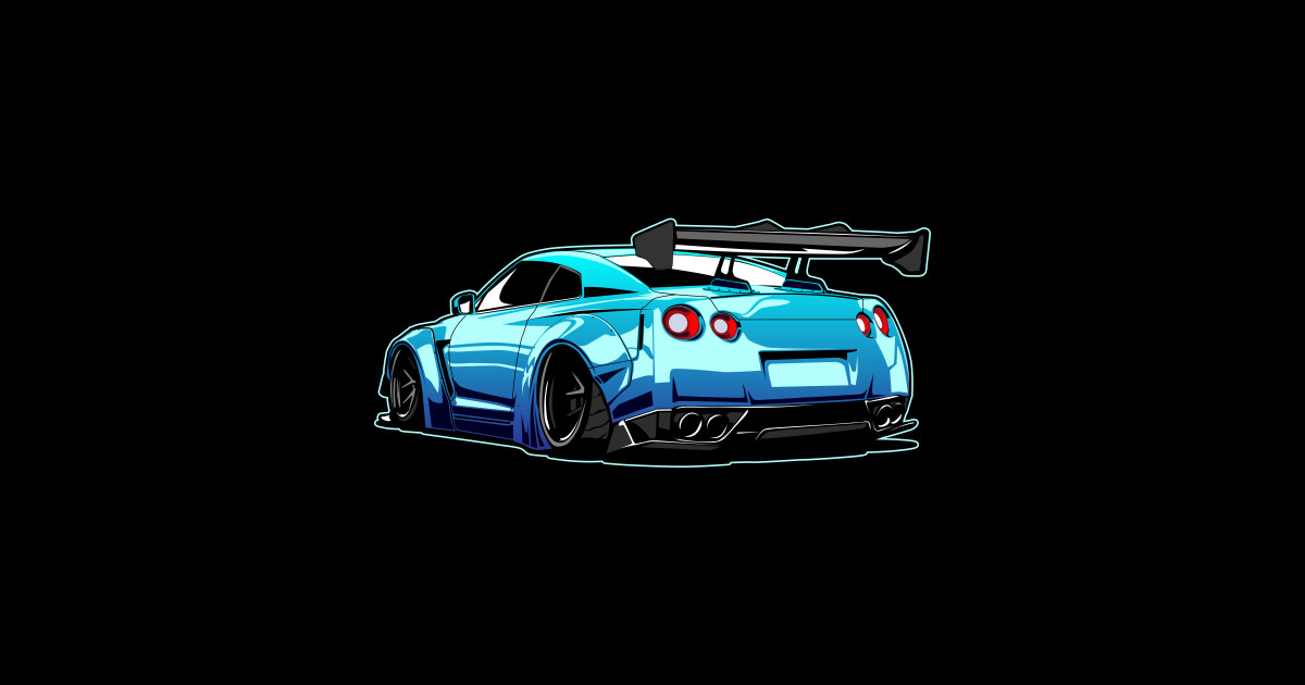 R35 gtr godzilla jdm vector art - Nissan - Sticker | TeePublic