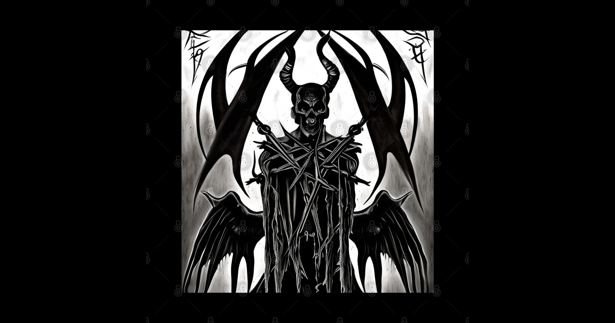 Satan demonic demon satanic darkness - Satan - Sticker | TeePublic