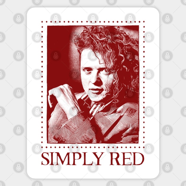 Simply Red - Retro Fan Art - Simply Red - Sticker | TeePublic