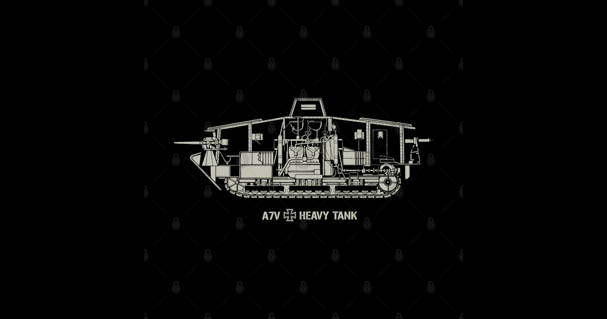 A7V Heavy Tank - WW1 - Ww1 - Sticker | TeePublic