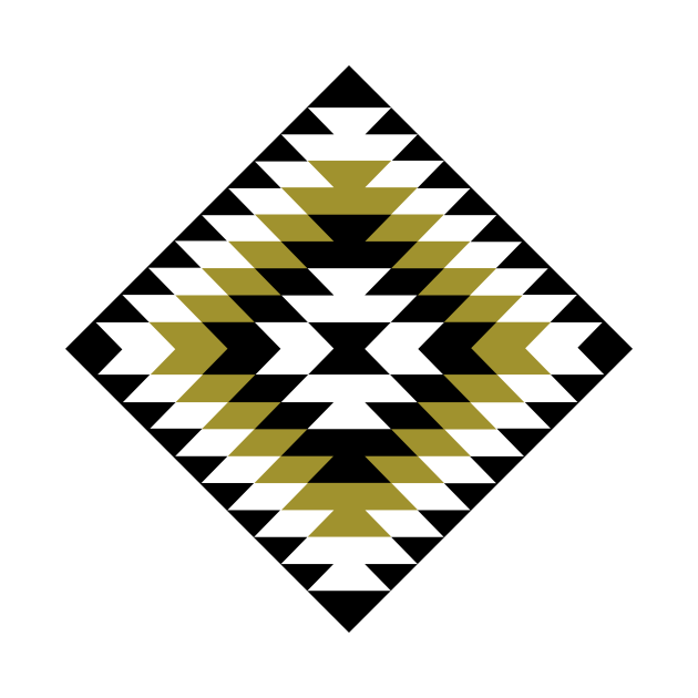 Aztec Symbol Diamond Black White Gold - Aztec - Tapestry | TeePublic