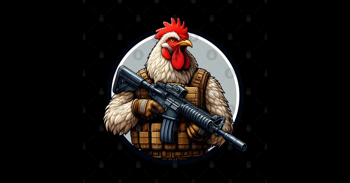 Tactical chicken - Chicken - Sticker | TeePublic