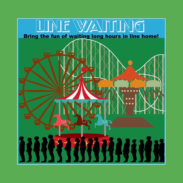Line Waiting - Amusement Park - Kids T-Shirt | TeePublic