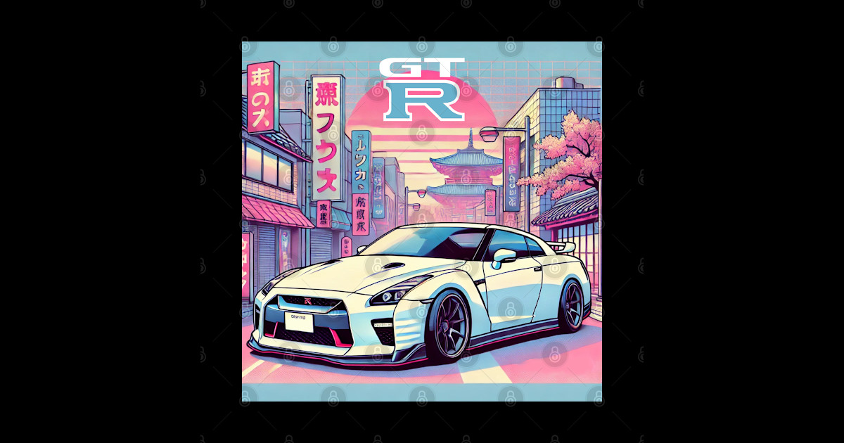 R35 GT-R Pastel Tokyo - Gtr R35 - Sticker | TeePublic