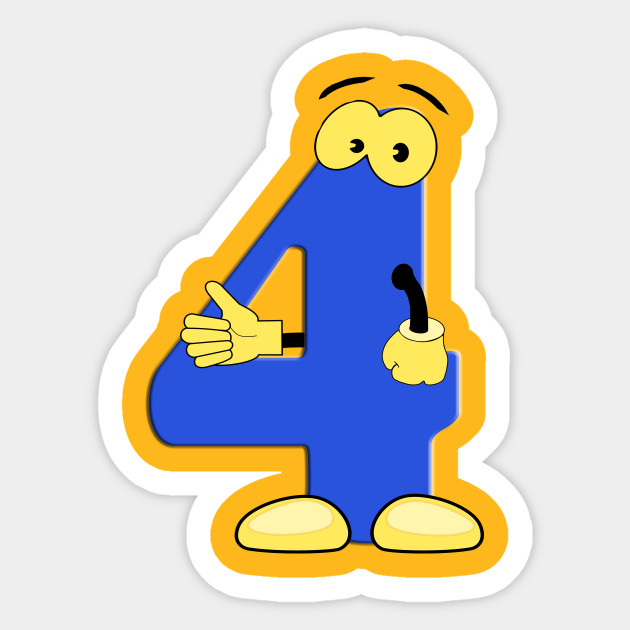 Number 4 Smiley Monogram Face Emoji Shirt for Men Women Kids - Age ...