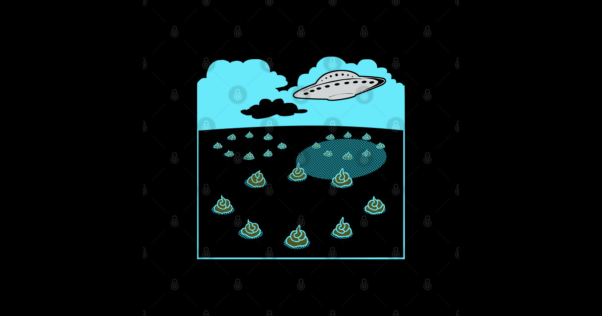 Funny Alien Ufo Flying Saucer Poop Crop Circles - Alien - Sticker ...