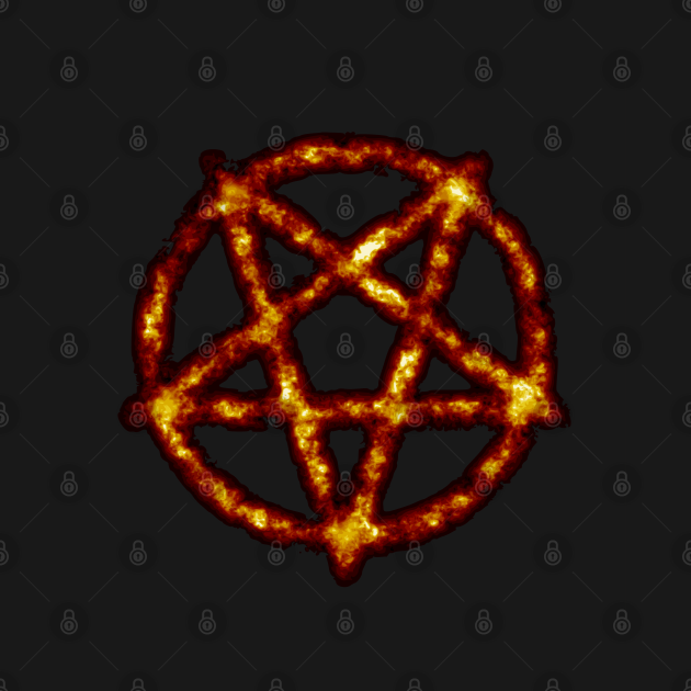 fire pentagram - Burning Pentagram - T-Shirt | TeePublic