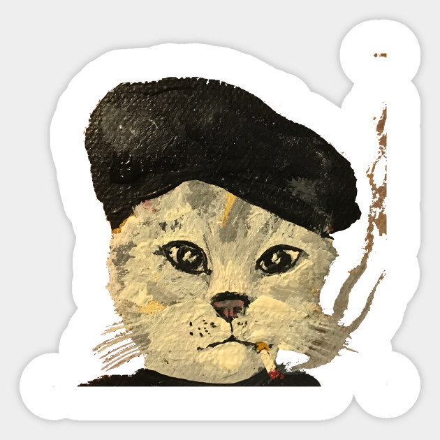 Calico Beat Poet - Cat - Sticker | TeePublic