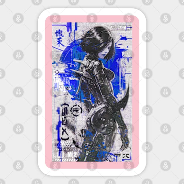 Cyberpunk hacker girl - Anime Girls - Sticker | TeePublic