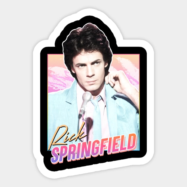 80s Design Photo - Rick Music Springfield - Sticker | TeePublic