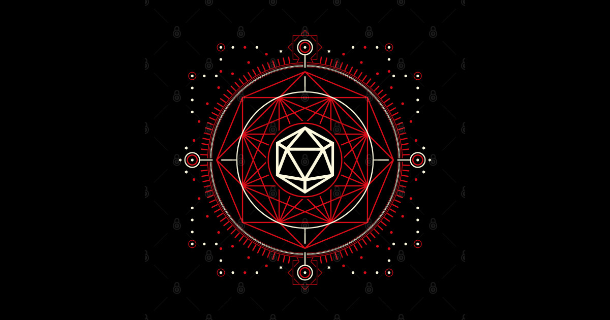 Polyhedral D20 Die Geometric Symbols Tabletop RPG - Dungeons And ...