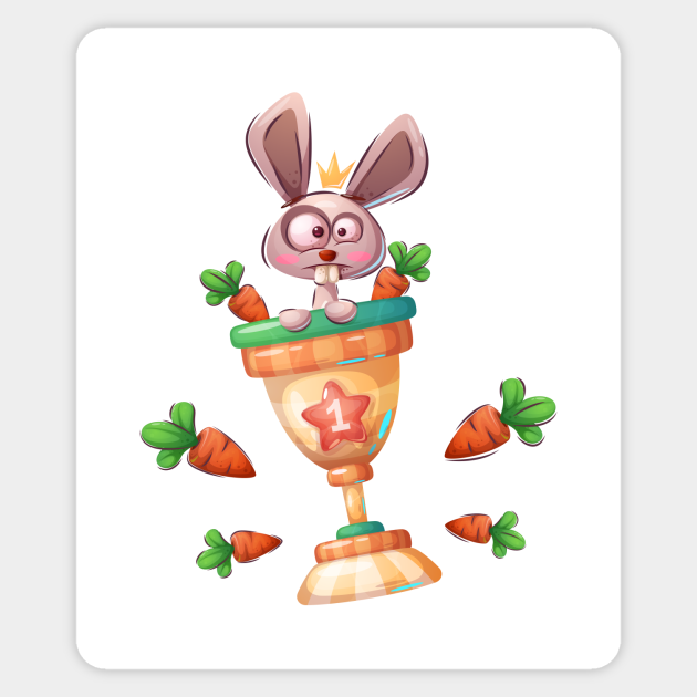 Funny Cartoon Rabbit - Rabbit And Bunny - Sticker | TeePublic