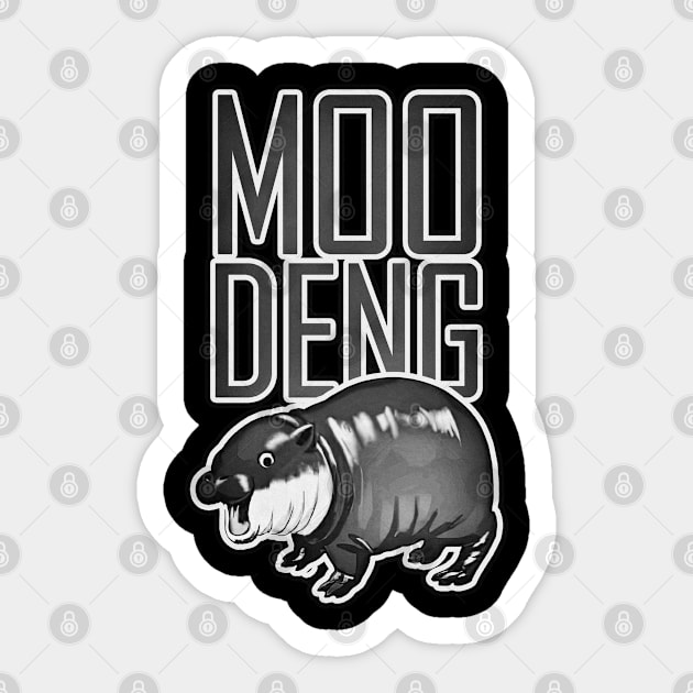 Art drawing, moo deng moodeng - Black - Moodeng - Sticker | TeePublic