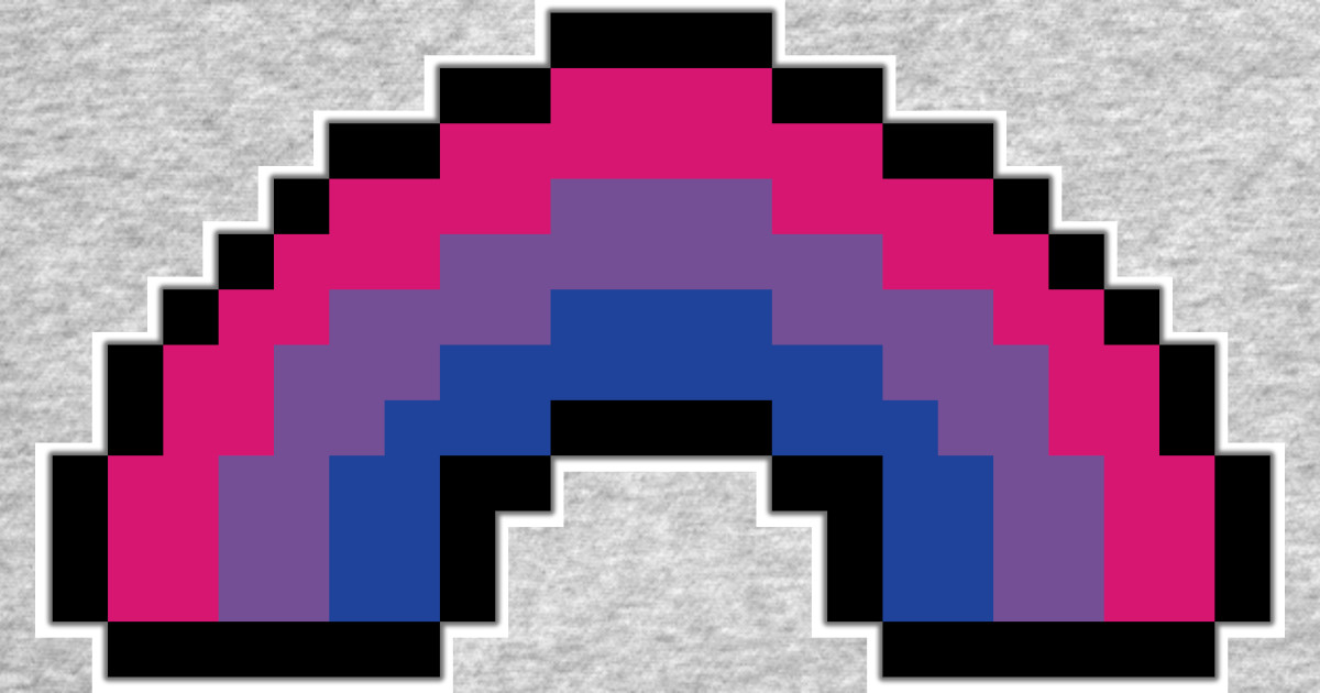 Pixel Rainbow Design in Bisexual Pride Flag Colors - Bisexual Pride ...